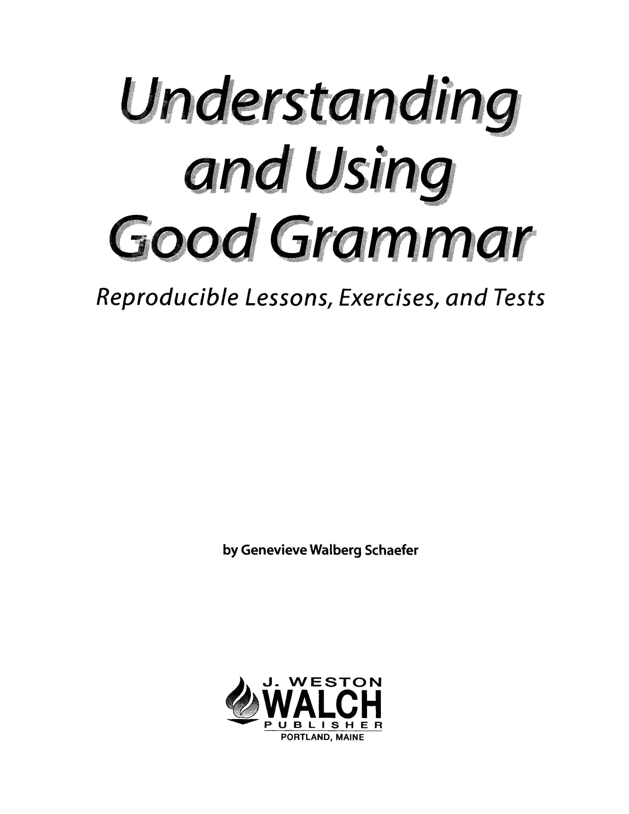 Understanding & Using Good Grammar Book | English Books | Literature ...