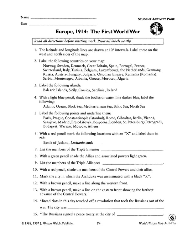World History: Map Activities Book | History Books | History Textbooks ...